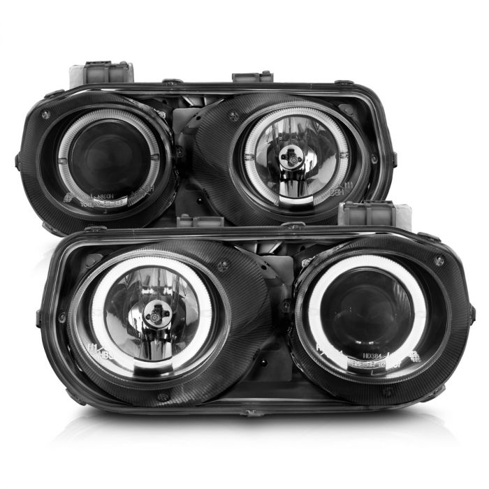 ANZO 1994-1997 Acura Integra Projector Headlights w/ Halo Black ...