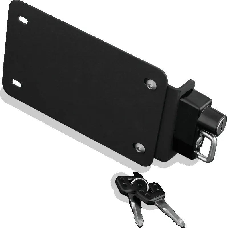 Kuryakyn License Plate Helmet Lock With Mount Black - eliteracefab.com