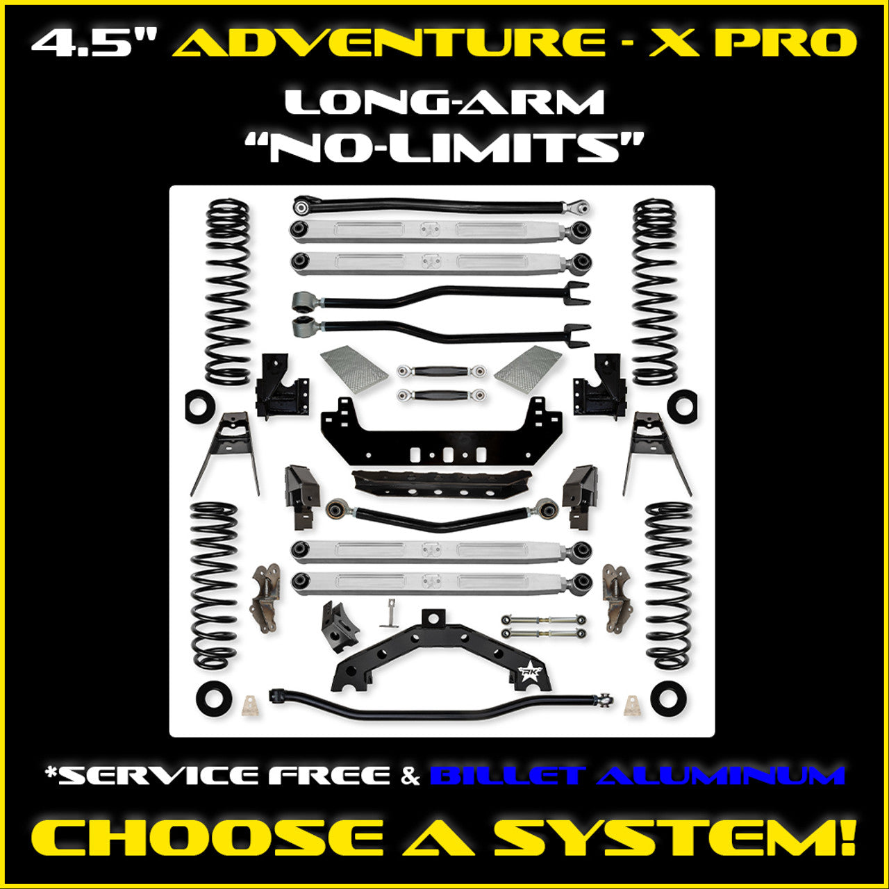 Rock Krawler 2018+ Jeep Wrangler JL 2DR 4.5in X Factor X2 Pro (No Limi