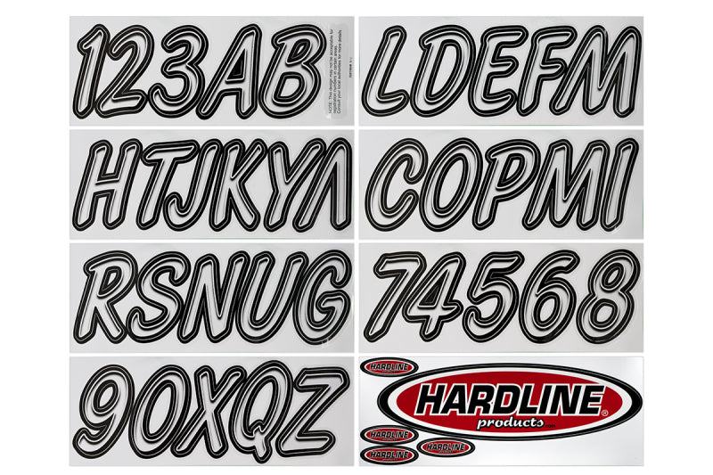 Hardline Boat Lettering Registration Kit 3 in. - 400 Transparent Clear