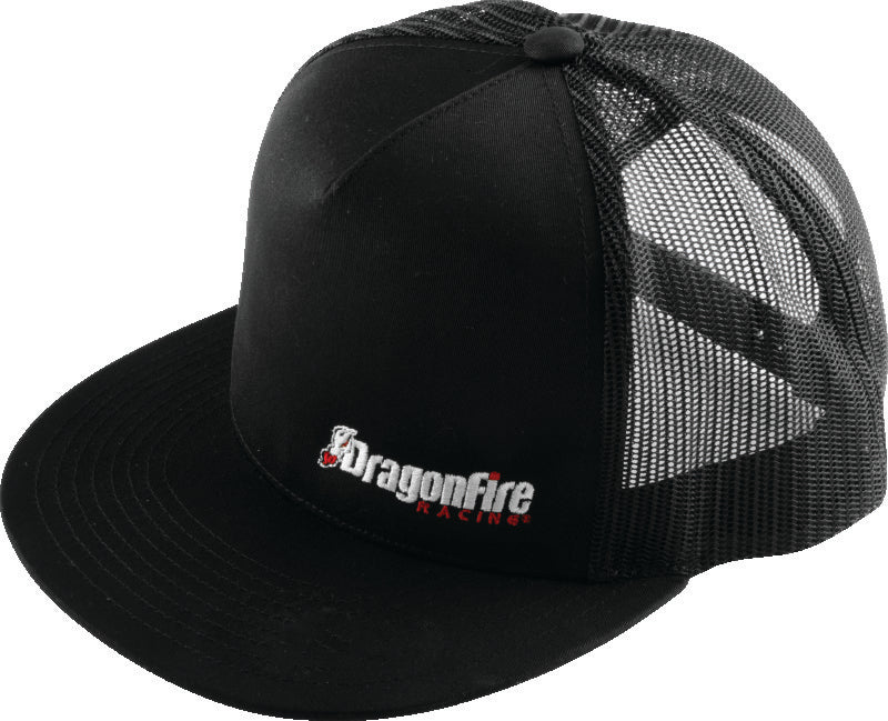 DragonFire Racing Hat Dfr Logo Flatbill Blk Mesh