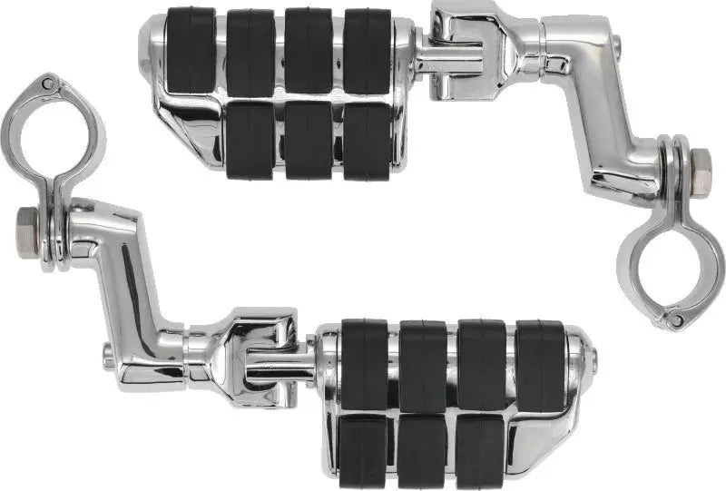 Kuryakyn Dually ISO Offset Highway Pegs With 1-1/4inch Clamp Chrome (P