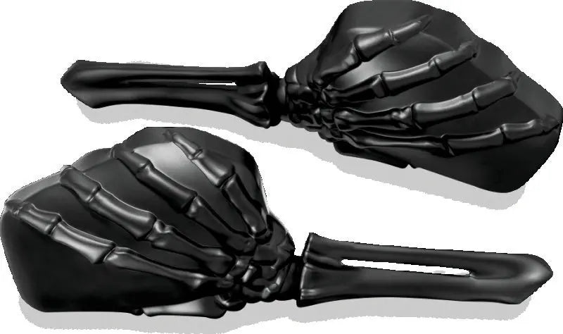 Kuryakyn Skeleton Hand Mirrors Black/Black - eliteracefab.com