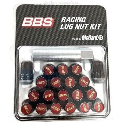 BBS McGard Lug Nut Set 12x1.5 Red/Black PLGM15BKR - eliteracefab.com