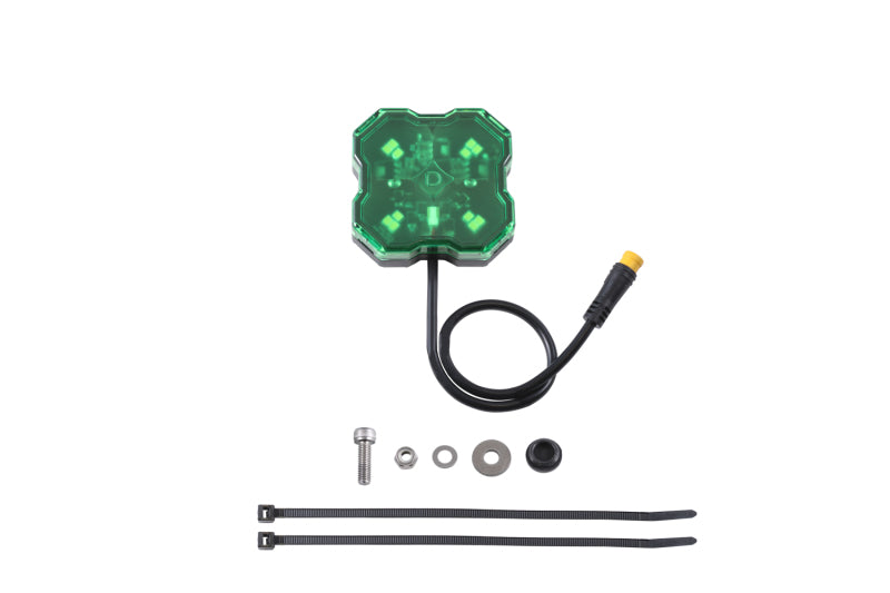 Diode Dynamics Stage Series Single Color LED Rock Light - Green M8