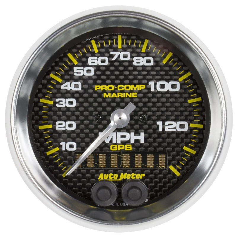 Autometer GPS Speedometer 3-3/8in 140 MPH Marine Carbon Fiber